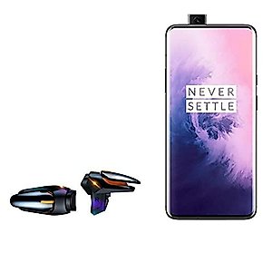 BoxWave Gaming Gear Compatible with OnePlus 7T Pro - Touchscreen QuickTrigger Auto, Trigger Buttons Autofire Gaming Mobile FPS - Jet Black