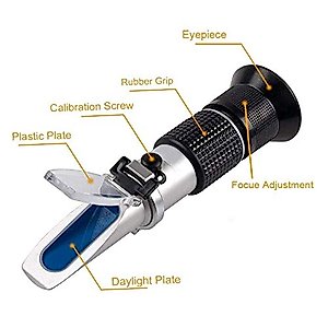 Vomeko,4 in 1 Antifreeze Refractometer, Car Fluids RefractometerDevice,Aluminium Alloy Freezing Point Temperature Tester Device