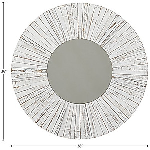 Amazon Brand – Stone & Beam Driftwood Mirror, 36" H, Distressed White