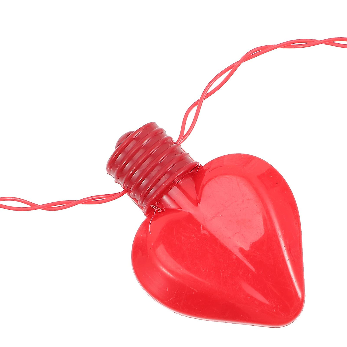 Glowing Heart Shaped Bulb Necklace Led Light up Necklace Valentines Red Love Heart Necklace Glow in The Dark Led Light Bulbs for Kids Adults Wedding Valentines Day Party Decor