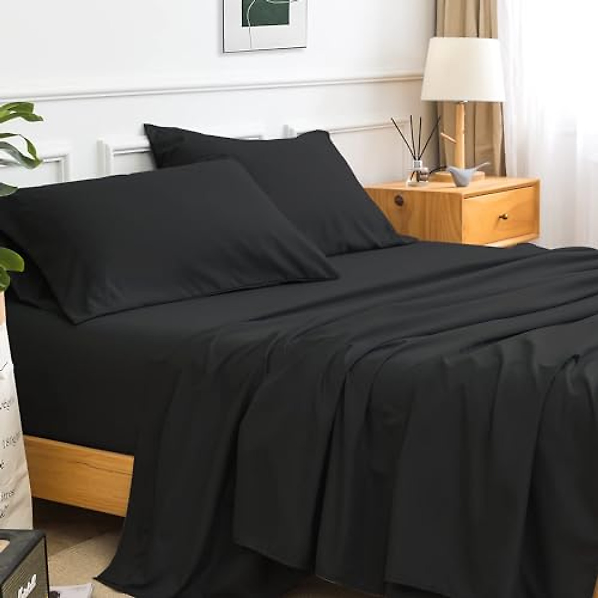 KeoWin 18 Inch Full Sheets Deep Pocket,Cooling Sheets Queen Deep Pockets,Microfiber Sheet Set Deep Pocket,Lightweight Soft & Wrinkle Free