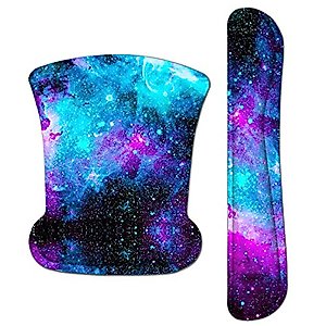 RICHEN Keyboard Wrist Rest Pad and Mouse Wrist Rest Support Mouse Pad Set,Durable & Comfortable & Lightweight for Easy Typing & Pain Relief-Ergonomic Support (Galaxy)