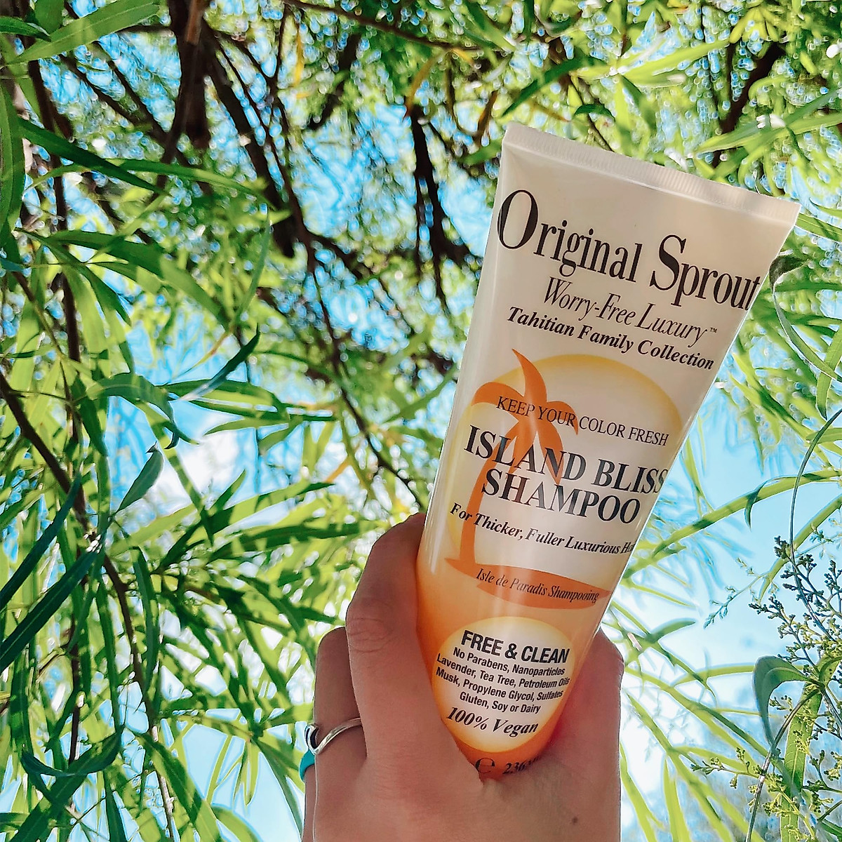 Original Sprout Tahitian Shampoo for Color-Treated Hair, Vegan, 8 oz. Bottle