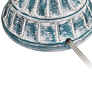 Regency Hill Tanya Rustic Traditional Table Lamps Set of 2 26 1/2" High Blue Washed Oyster Shirred Fabric Drum Shade for Bedroom Living Family Room Bedside Nightstand House Home Office