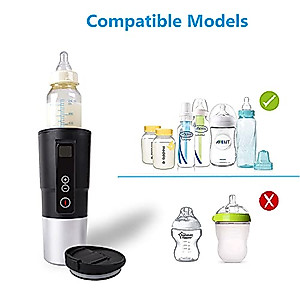 12V Baby Bottle Warmer Car Bottle Warmer for Breastmilk Bottle Heater for Babies Smart Temperature Control Mug for Coffee/Tea/Beverage/Milk and Hot Chocolate (Black)