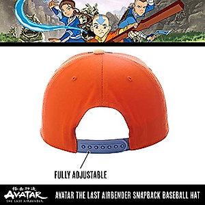 Avatar The Last Airbender Baseball Hat, Arrow Mark Cotton Adult Adjustable Snapback Ball Cap with Curved Brim, Multi, One Size