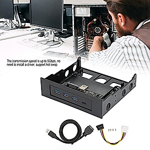 Shanrya USB Front Panel Adapter, 3.5in 5.25in USB1.1 USB2.0 Hot Swap PC Expansion Board Internal USB Hub for Home for School for Office