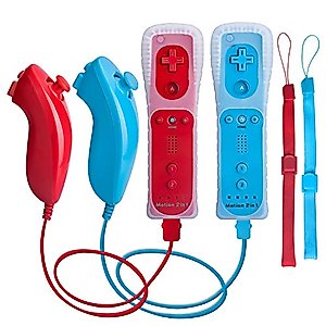 TechKen Wii Controller, Set of 2 Wii Remote with Nunchuck