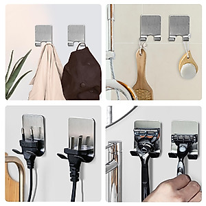 klasit Razor Holder for Shower,Silvery Stainless Steel Razor Holder, Waterproof Self-Adhesive Shaver Holder,Simple Installation,Hanger Hooks for Bathroom or Kitchen Organisation