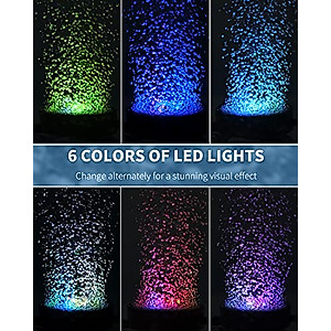 Uniclife Aquarium Volcano Ornament Kit Realistic Resin Volcanic Decoration with Air Stone Bubbler Colorful LED Light Decor for Fish Tank Landscape Addition and Oxygenation