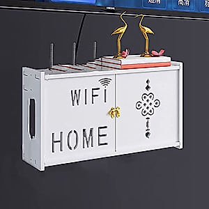 Catekro TV Wall Finishing Set-top Box Hanging Shelf partition Router Shelf Free Punch 43*12*24cm