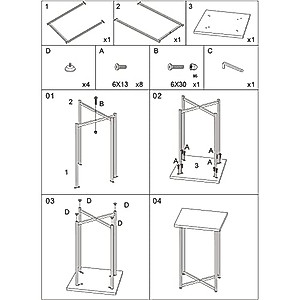 AZL1 Life Concept Modern Square Side End Accent Table for Living Room Bedroom Balcony Family and Office