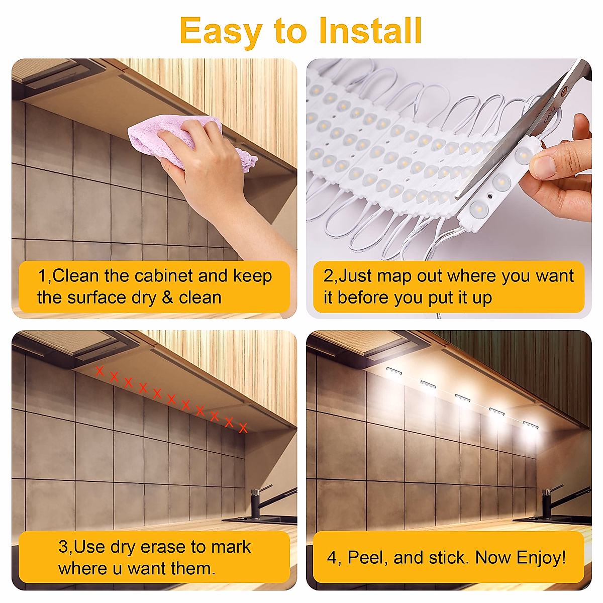 Flexible Jewelry Showcase Lights Kit, 14FT Adhesive Led Light for Display Case with Power Adapter, Dimmable Bright White Under Counter Light, 90 LEDs for Kitchen Cabinets Cupboard, 1800lm, 6000K