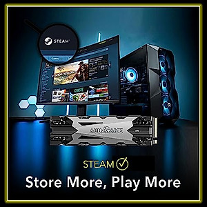 Addlink Addgame PS5 Compatible with A95 1TB 7200 MB/s Read Speed Internal Solid State Drive - M.2 2280 PCIe NVMe Gen4X4 3D TLC with Dram NAND SSD w/Heatsink (ad1TBA95M2P) Made in Taiwan