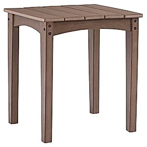 Signature Design by Ashley Emmeline Outdoor HDPE Patio End Table, Brown