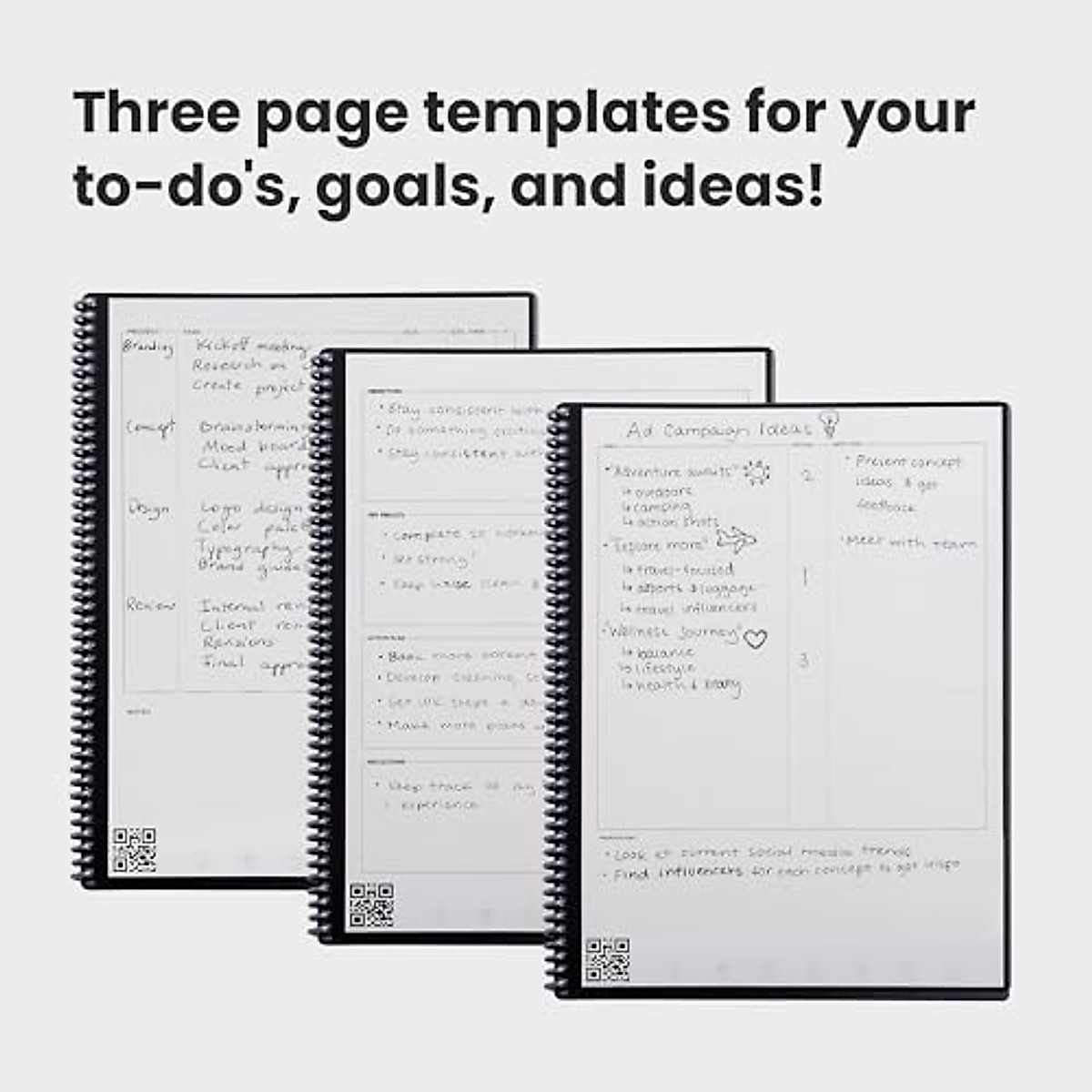 Rocketbook Fusion Reusable Undated Productivity Planner, Letter Size 8.5x11, Navy Blue - Goals, Monthly and Weekly Calendar, Daily To-do List, Lined and Dotted Notes Pages