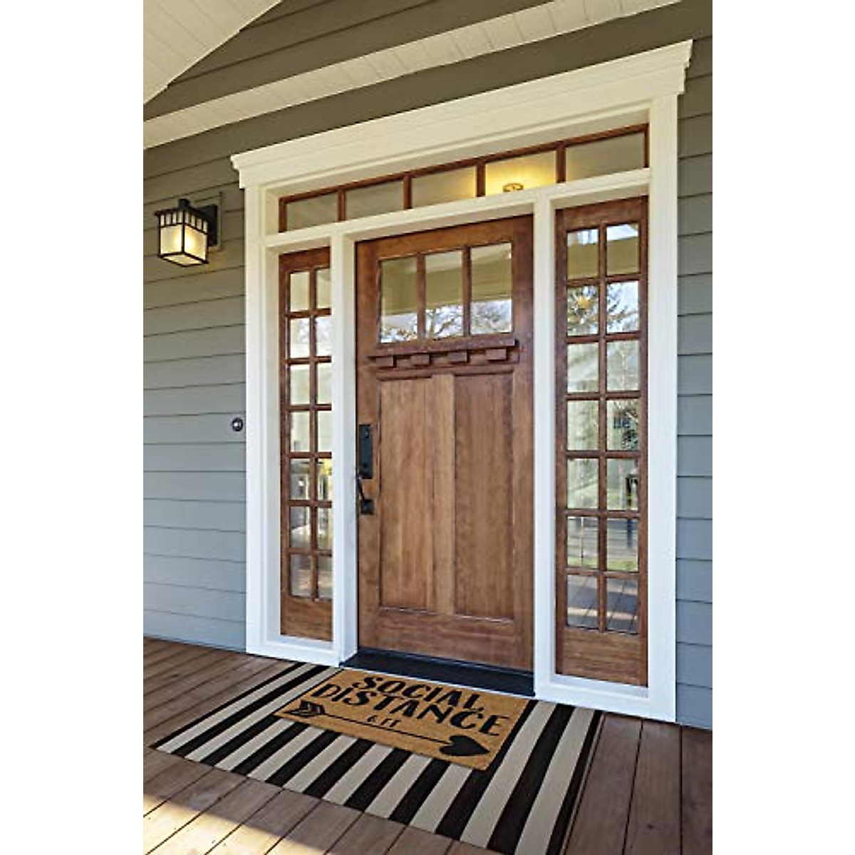 DII Quarantine Doormat Collection, Natural Coir Fiber, Non-Slip PVC Backing, 18x30, Social Distance