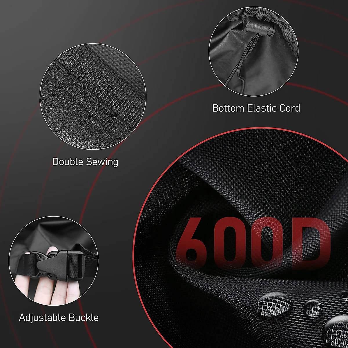 Zettum Fire Pit Cover Round 32 Inch - Outdoor Firepit Cover Heavy Duty & Waterproof, 600D Patio Fire Table Cover Gas Fire Pit Accessories Fade & Weather Resistant - 32 x 32 x 16 Inch