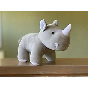 Baby Rhino Stuffed Animal Plushies for Boys & Girls | Super Soft Cute Plushies for Kids' Bedroom | 8-in Safari Stuffed Animals for Girls & Boys | Small Animal Toys by Exceptional Home