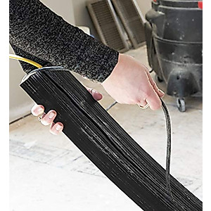 Line Boss 3-Channel Wire Hider, Cord Protector and Cable Organizer for Industrial Cable Management, 4.5 in. X 5 ft., Black, 6500-5C