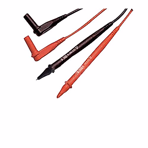 Retractable PVC Tip Test Lead Set, Right Angle,adjustable length Red+black