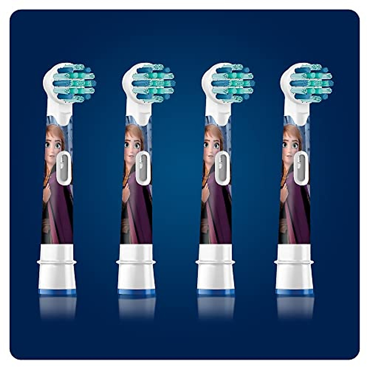 Oral-B Kids Electric Toothbrush Head, with Frozen 2 Characters, Extra Soft Round Bristles, for Ages 3+, Pack of 4, White