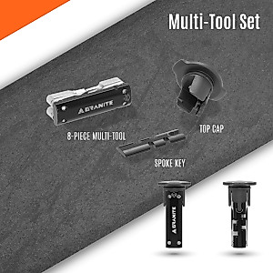 Granite Stash Multi-Tool Kit - Compact Bike Tools Stored Inside Steerer Tube, 1 1/8" Straight Steerer Model (Black)