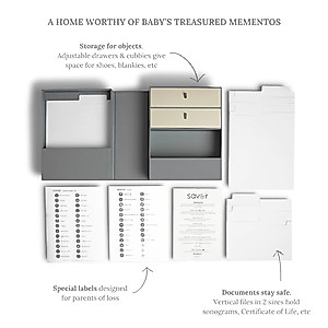 Savor | Baby Loss and Remembrance Keepsake Organizer | The Baby Remembrance Keepsake Box Provides a Special Memorial for a Beloved Baby, Angel Pregnancy or Infant Loss