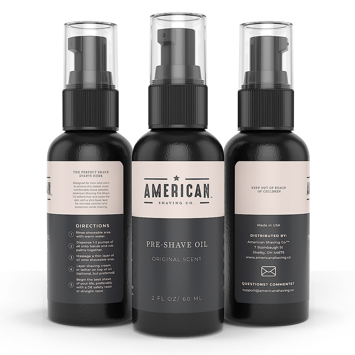 Pre-Shave Oil for Effortless, Smooth & Irritation-free Shave, For Men’s Skin Care Natural Handcrafted Blend Argan & Jojoba Oil, Protects Razor Burn, Premium Pre-Shave Oil by American Shaving Co - 2 Oz