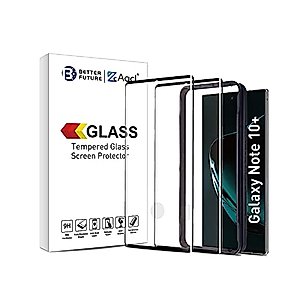 AACL Screen Protector for Samsung Galaxy Note 10 Plus,6.8 Inch,Curved Tempered Glass,Compatible with Ultrasonic Fingerprint Scanner,2 Pack
