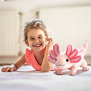 GAGAKU Axolotl Plush Toy 16" Axolotl Stuffed Animal Pink Axolotl Plushie for Boys Girls Kawaii Axolotl Gift for Birthday