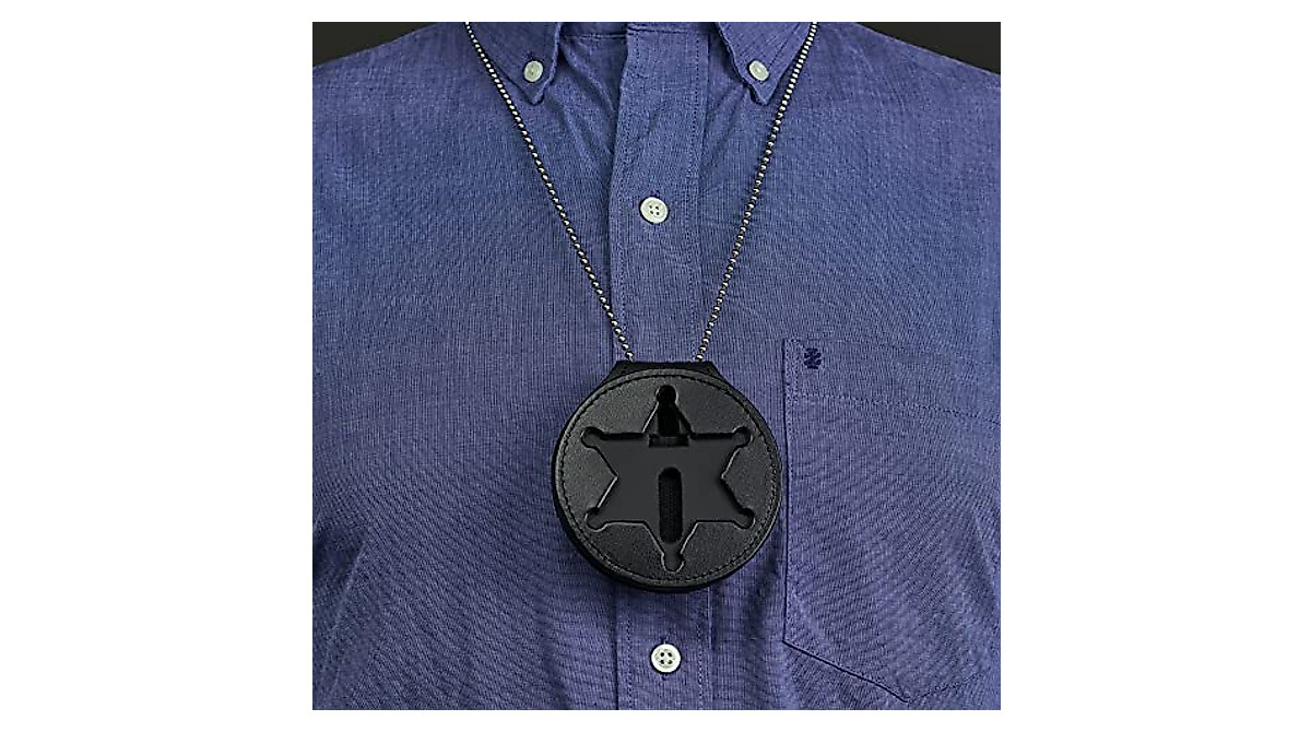 Secure Your Badge with Perfect Fit Sheriff Badge Holder - Durable Leather