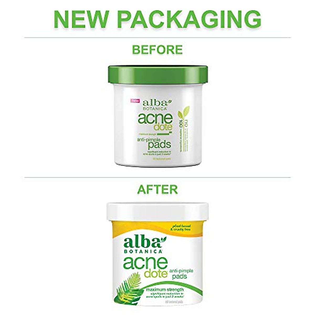 Alba Botanica AcneDote Anti-Pimple Pads, 60 Count (Packaging May Vary)