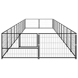 loibinfen Dog Fence Outdoor,393.7"x 78.7"x 27.6" Outdoor Dog Playpen Heavy Duty Dog Kennel House with Lockable Latch,Dog Crate Exercise Pens Outdoor Pet Puppy Playpen,Black 215.3 ft²