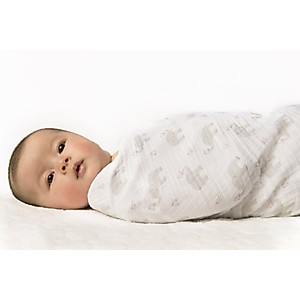 SwaddleDesigns Marquisette Receiving Swaddle Blanket for Baby Boys & Girls, Soft Premium Cotton Muslin, Best Shower Gift, Elephant and Pastel Blue Chickies, Parent Picks Award Winner