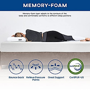 King Mattress, 5/6/8/10/12 Inch King Size Mattress Medium Firm Memory Foam Mattress for Cool Sleep & Pressure Relief, Certipur-Us Certified Mattress in a Box, Fiberglass Free Mattress, (King, 10 Inch)