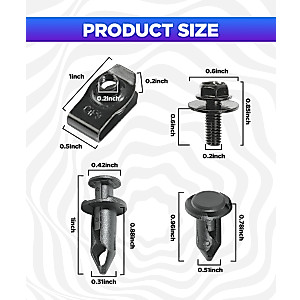 35 PCS Engine Under Cover Splash Shield Guard Body Bolts, Splash Shield Guard Retainer Bumper Fender Liner Fastener Rivet Clips and Extruded U-Nuts Kit