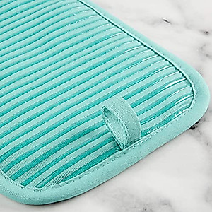 KitchenAid Onion Quilt KT OM PH Kitchen Towel, Oven Mitt & Potholder Set, Aqua Sky