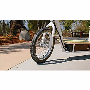 EcoSmart Metro Electric Scooter – Padded Seat, Wide Bamboo Deck, 16" Air-Filled Tires, 500w High-Torque Motor, Up to 18 mph, 12-Mile Range, Rear-Wheel Drive