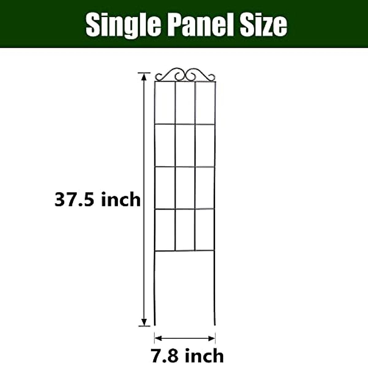 ARIFARO 37.5'' Metal Garden Trellis for Climbing Plants,(Pack of 4) Indoor/Outdoor Sturdy Plant Trellis for Potted Plants,House Plants, Climbing Vines, Black