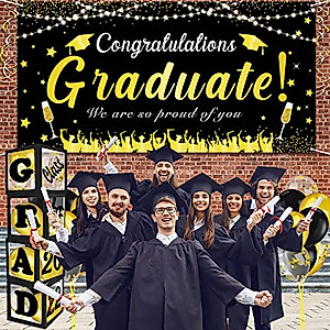 KMUYSL 2022 Graduation Party Decorations, Graduation Balloon Boxes & 2022 Graduation Banners Set with Grad Balloons, Grad Hanging Spiral, Graduation Decorations Supplies for Indoor Outdoor Decor