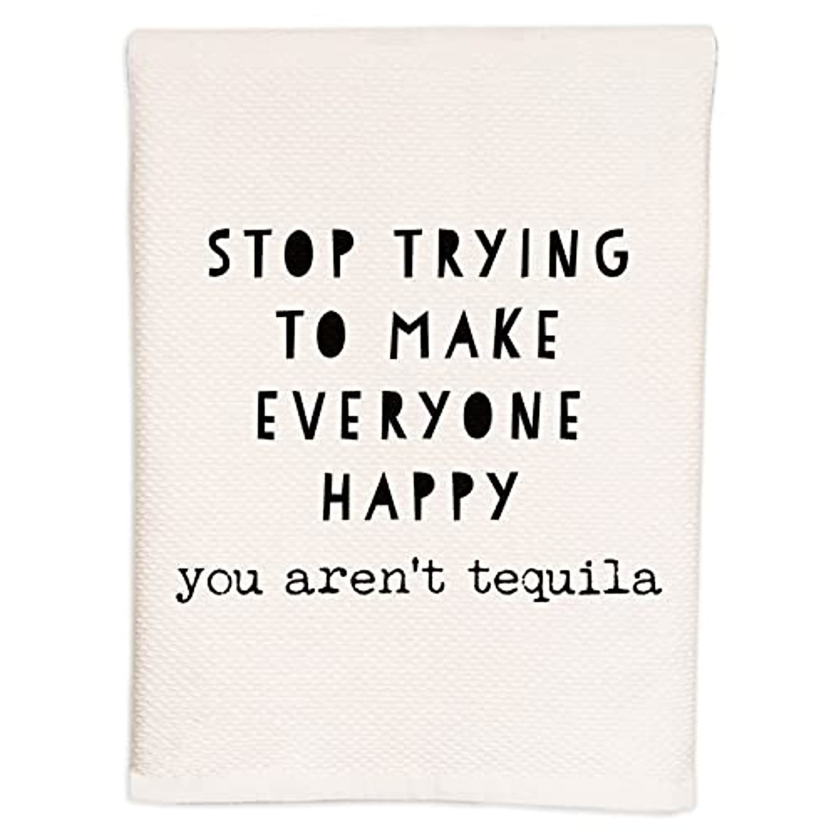 Moonlight Makers Soft Waffle Weave Hand Towel, 100% Pure White Cotton, Bathroom/Kitchen Decor, Multi-Buy Discounts, Funny Gift Idea (You're Not Tequila)