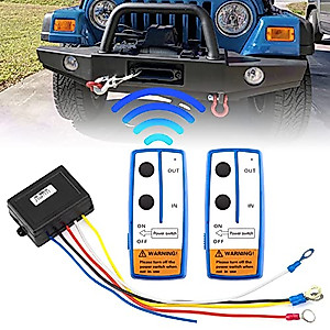 Wsays Wireless Winch Remote Control 100FT 12V Switch Handset Compatible with Most Brands of Recovery Blue with Twin Handset