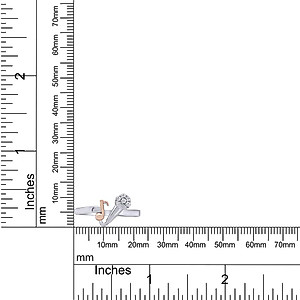 Round White Natural Diamond Accent Mic & Music Note Two Tone Ring 14k White Gold Over Sterling Silver