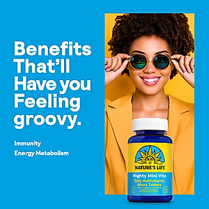 Nature's Life Mighty Mini Vite - Daily Multivitamin for Women and Men - Vitamin D and B Complex - Immunity and Energy Metabolism Support - Lab Verified - 120 Servings, 240 Micro Tablets