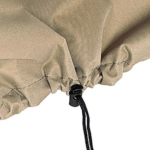 BALI OUTDOORS 23 Inch Round Fire Pit Cover, Column Cover Waterproof Heavy Duty Weather Resistant PVC Oxford Fabric Cover, Brown