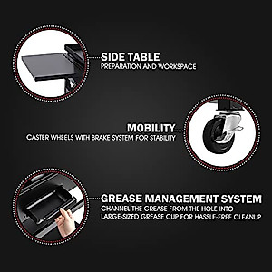 Royal Gourmet GB4002 4-Burner Flat Top Gas Grill, 36-Inch Propane Griddle Restaurant Grade Professional Barbecue Teppanyaki Cooking, For Outdoor Events, Camping and BBQ, Black