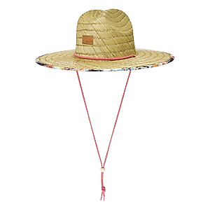 Roxy womens Tomboy Straw Sun Hat, Mood Indigo Trouble Double Exc, Medium-Large US