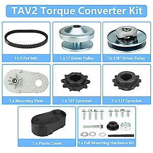 30 Series Torque Converter 2-7HP Go Kart Clutch 1" 10T #40 41 420 and 12T #35 Chain Go Kart Mini Bike Clutch Comet TAV2 30-100 Engine Drive Replacement Set