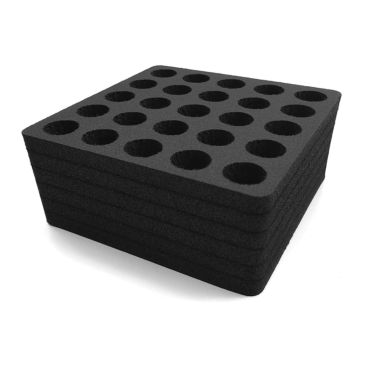 Polar Whale Test Tube Organizer Black Foam Storage Rack Stand Transport Holds 25 Tubes Fits up to 17mm Diameter Tubes